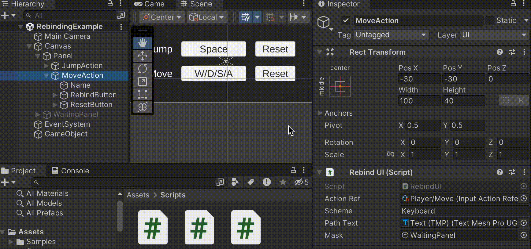 Input Systemでキーコンフィグを実装する③ Unity Lesson